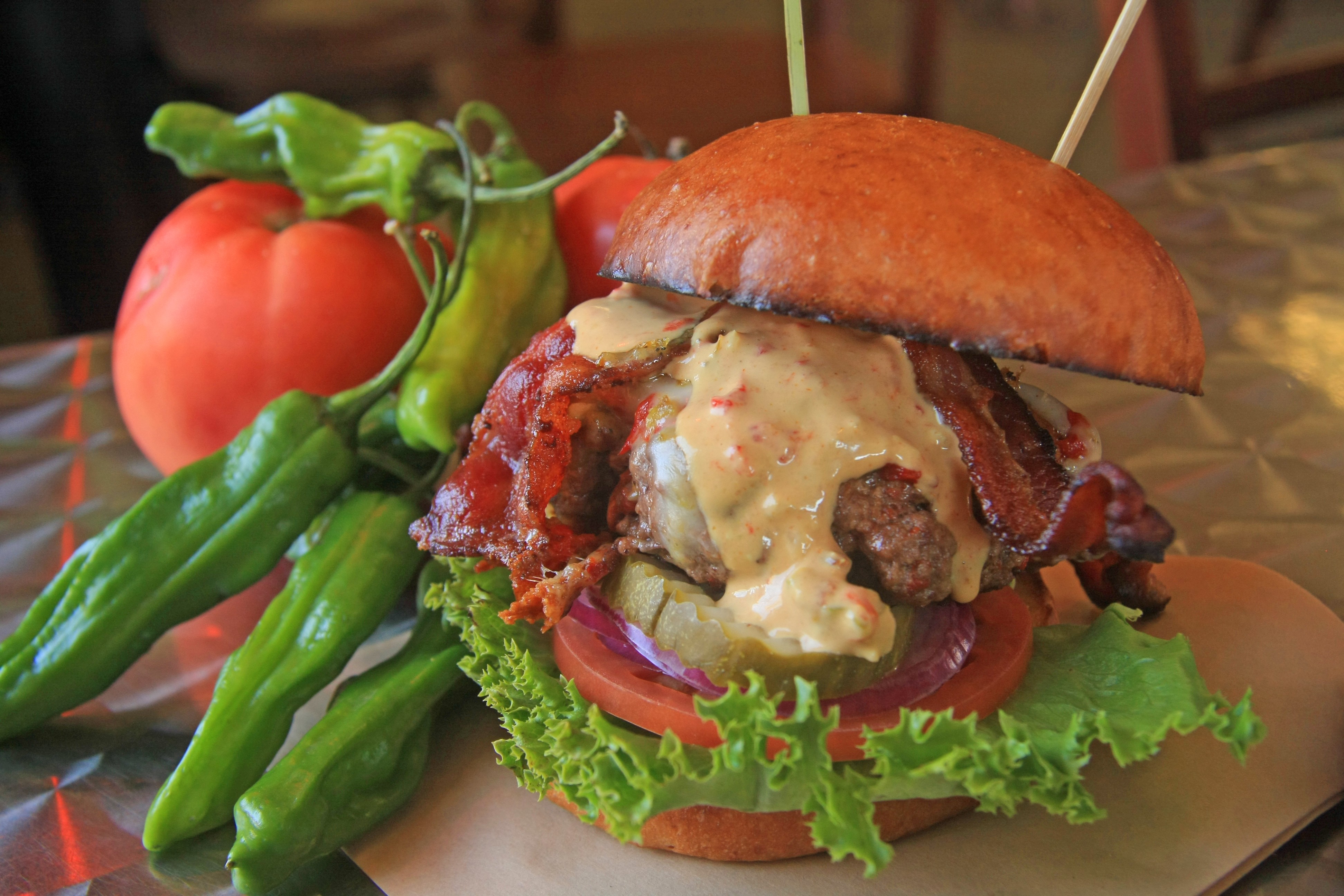 Bingo Burger Pueblo 101 Central Plaza - large aunt pickles' hot tots