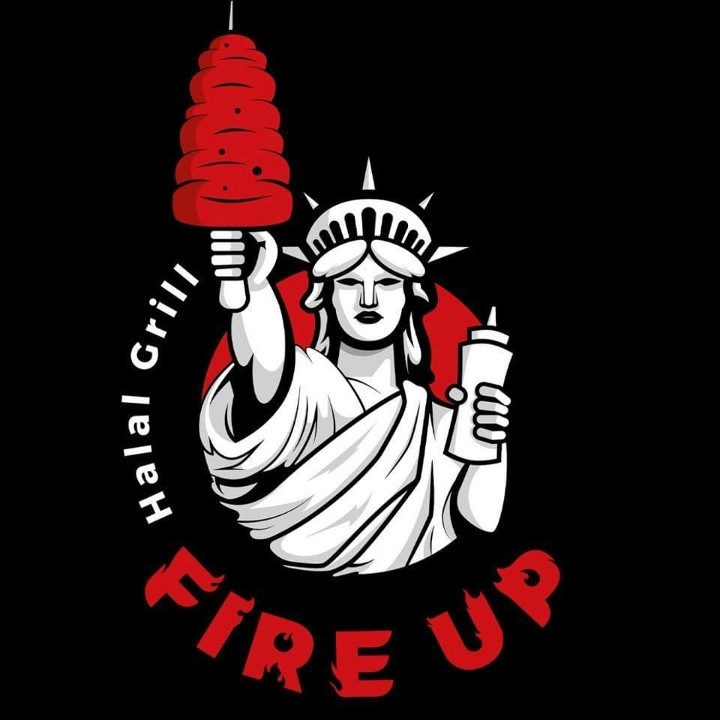 Fire Up Halal Grill - New Tampa - Beef Shawarma over Hummus