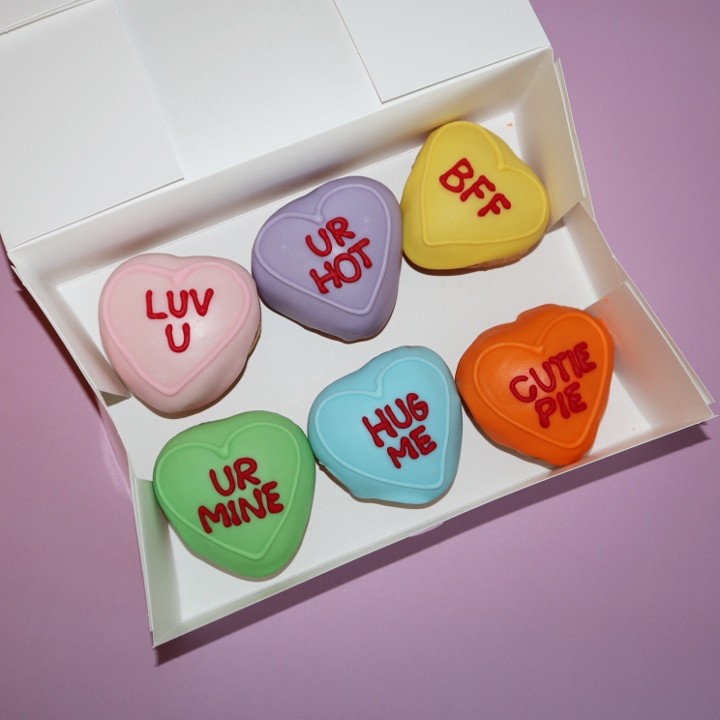 Detour Doughnuts and Coffee - mini conversation hearts box of 6