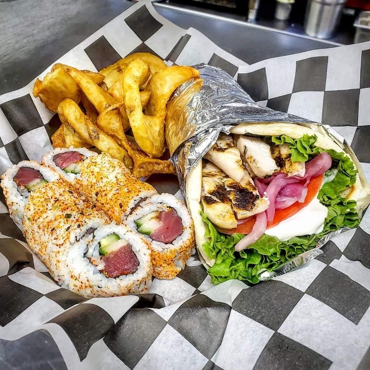 TWIISTED Burgers & Sushi - $15 Gyro & Sushi Combo