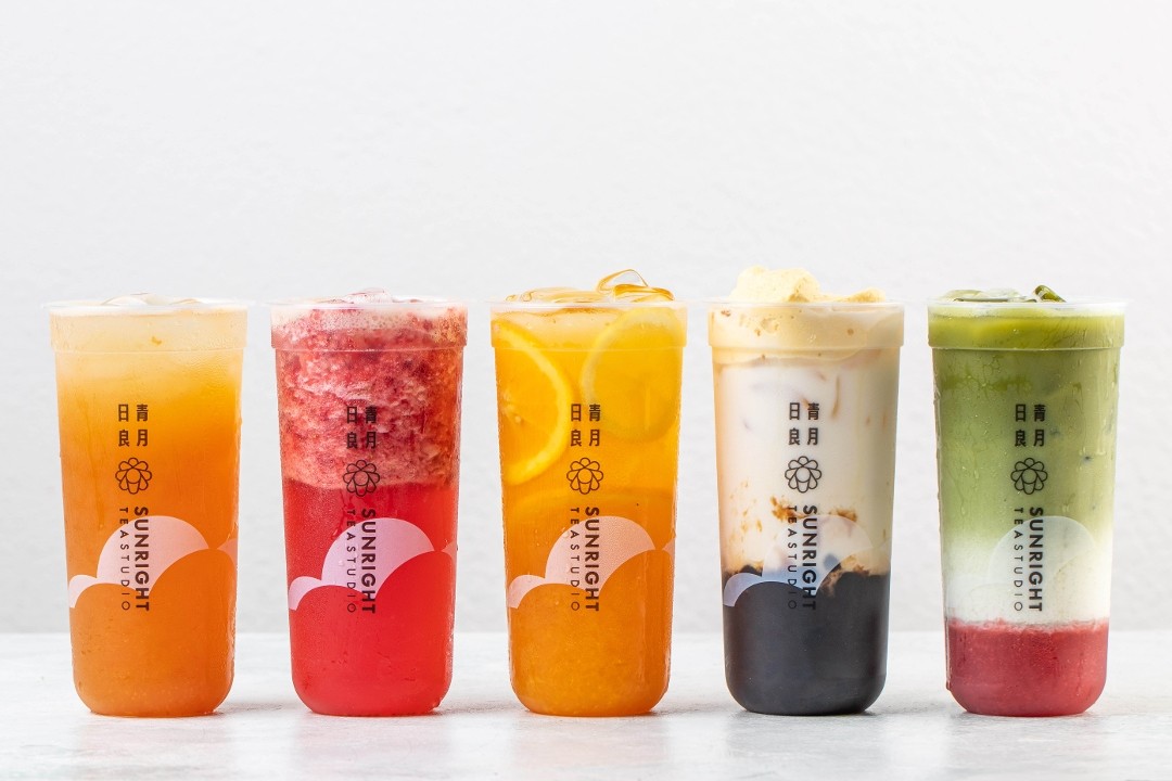 Sunright Tea Studio Burlingame - Hot - Red Bean Boba Milk