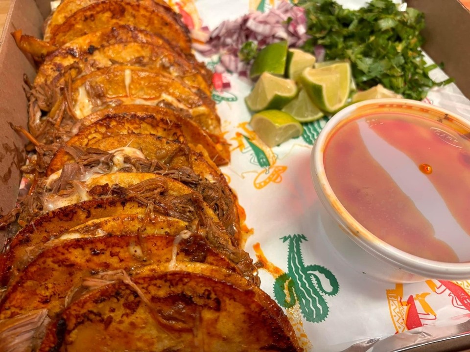 Linn's Tex Mex Cuisine - Birria Family Taco Box -BEANS & RICE INCLUDED-