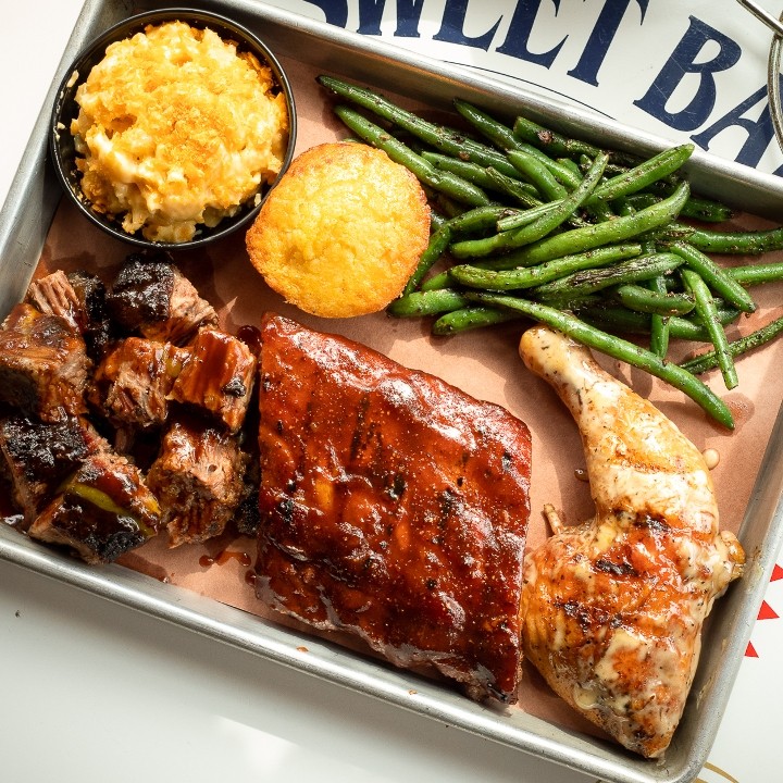 Sweet Baby Ray's Barbecue 249 E Irving Park Rd - 2-Meat BBQ Cambo Platter