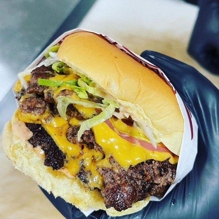 All American Brew Works - Double Sidewinder Burger