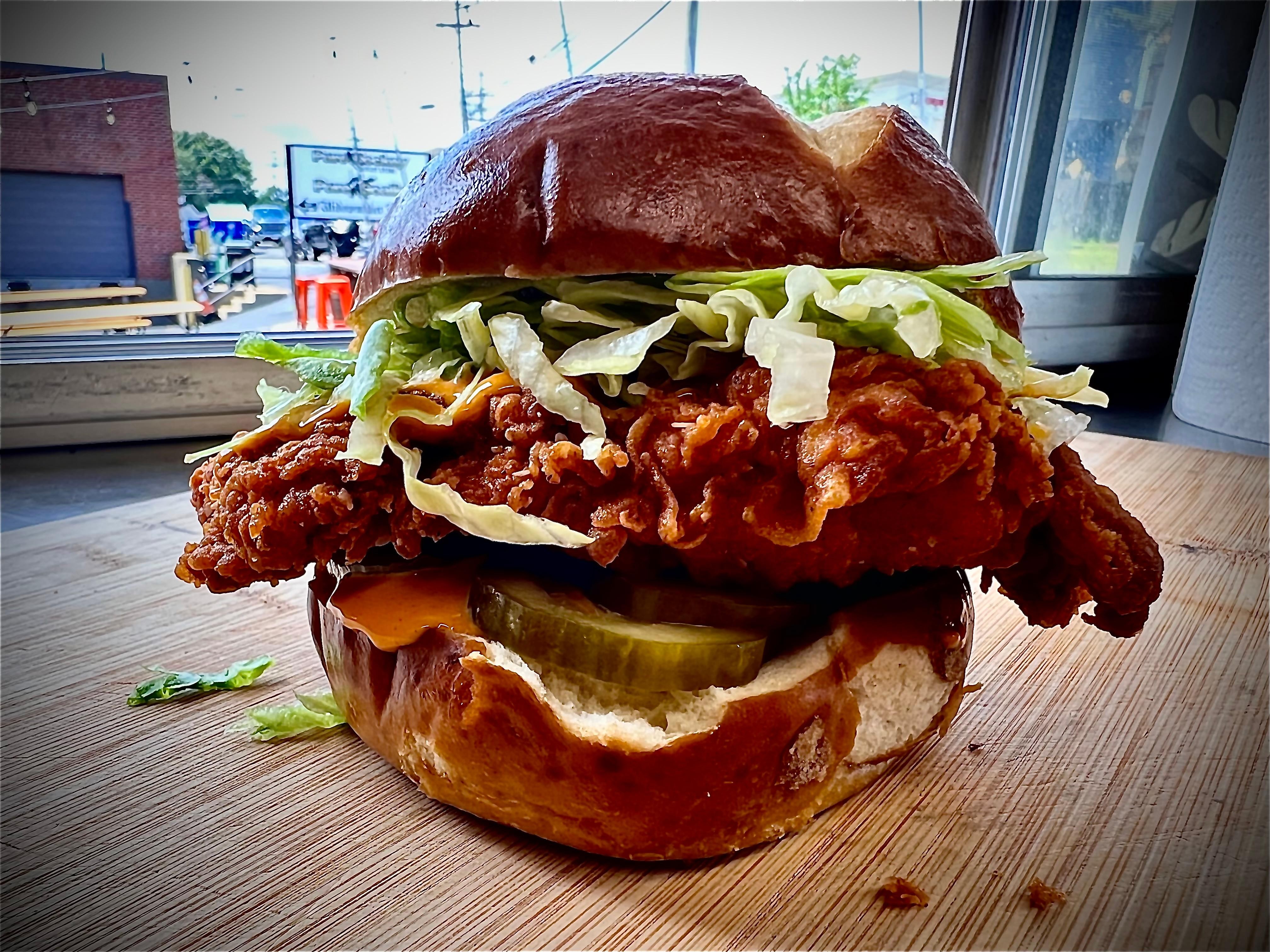THE BONE AND BREAD KITCHEN at WIDOWMAKER TAPROOM - Karaage Chicken Sandwich