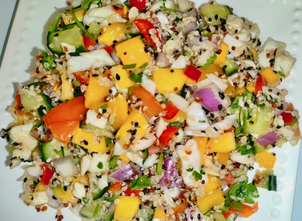 Anji's Kitchen - 18. QUINOA CUCUMBER MANGO SALAD