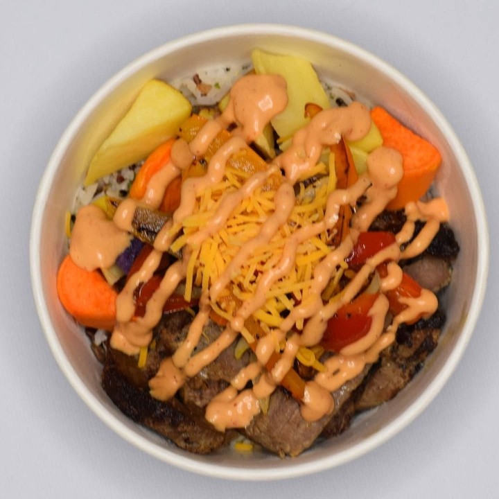 Heartland Coffee & Nosh - Fajita Steak Bowl