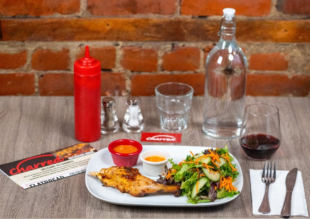 Charred Rotisserie House - 1/4 Leg and Thigh w/ 1x side