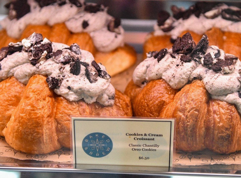 Baked & Brew 1310 Cerrillos Road - Oreo Cookie & Cream Croissant