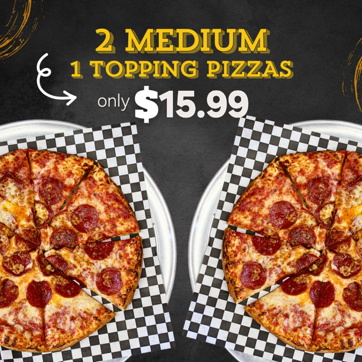 Giovanni's Pizzeria - 2 Medium 1-Topping Pizzas