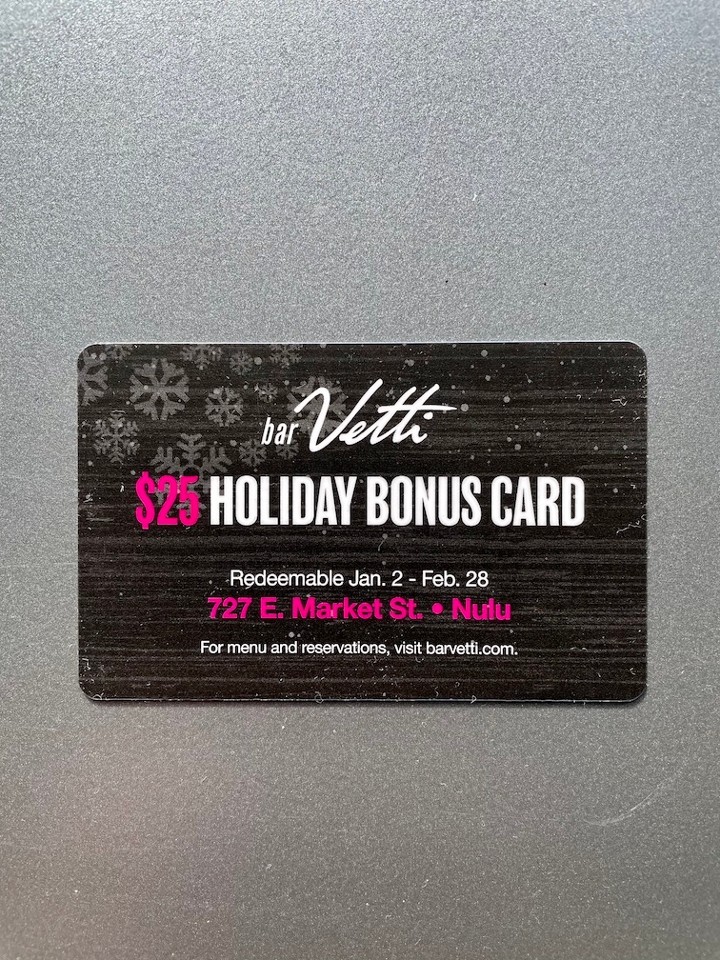 Louisville - $100 Gift Card & $25 Holiday Bonus Card
