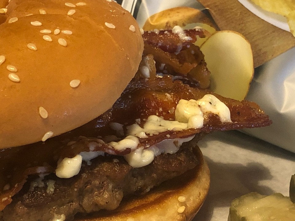 Brooklyn, Iowa - Bacon Blue Burger