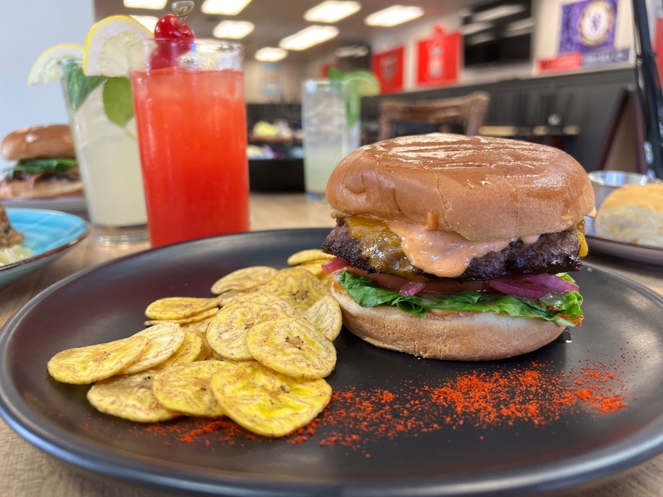 Lucian's Caribbean Grill - JP Jerk Burger